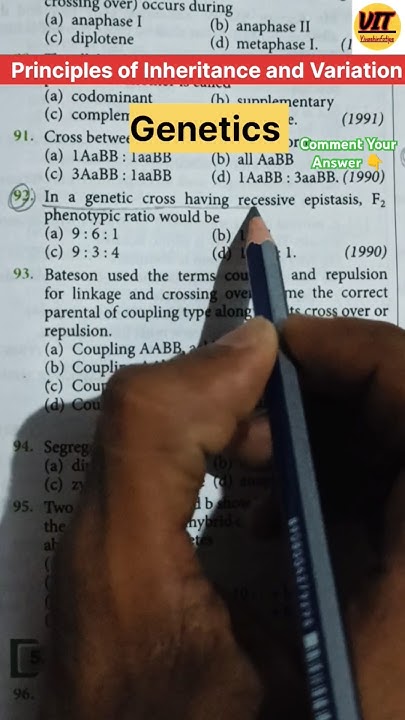 Principles of Inheritance and Variation Genetics 🧬 NEET PYQ Question #neet #biology #genetics# ...