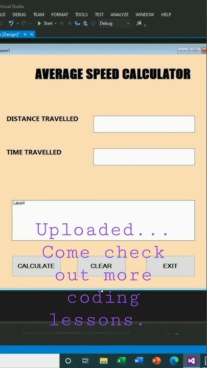 vb.net average speed calculator program - YouTube