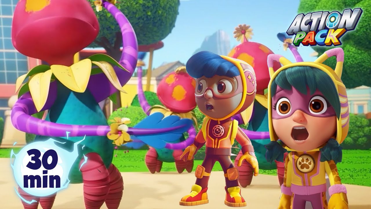 Giant Flower Trouble! Can the Action Pack Stop the Sticky Vines? | Kids ...