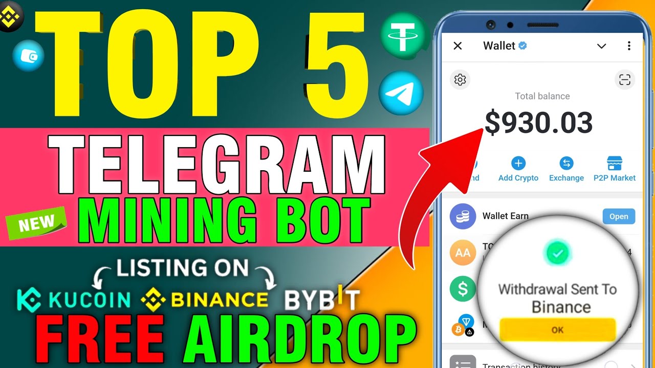 Top 5 New Mining BOT In Telegram #telegrambot Best Telegram Tap-To-Mine ...