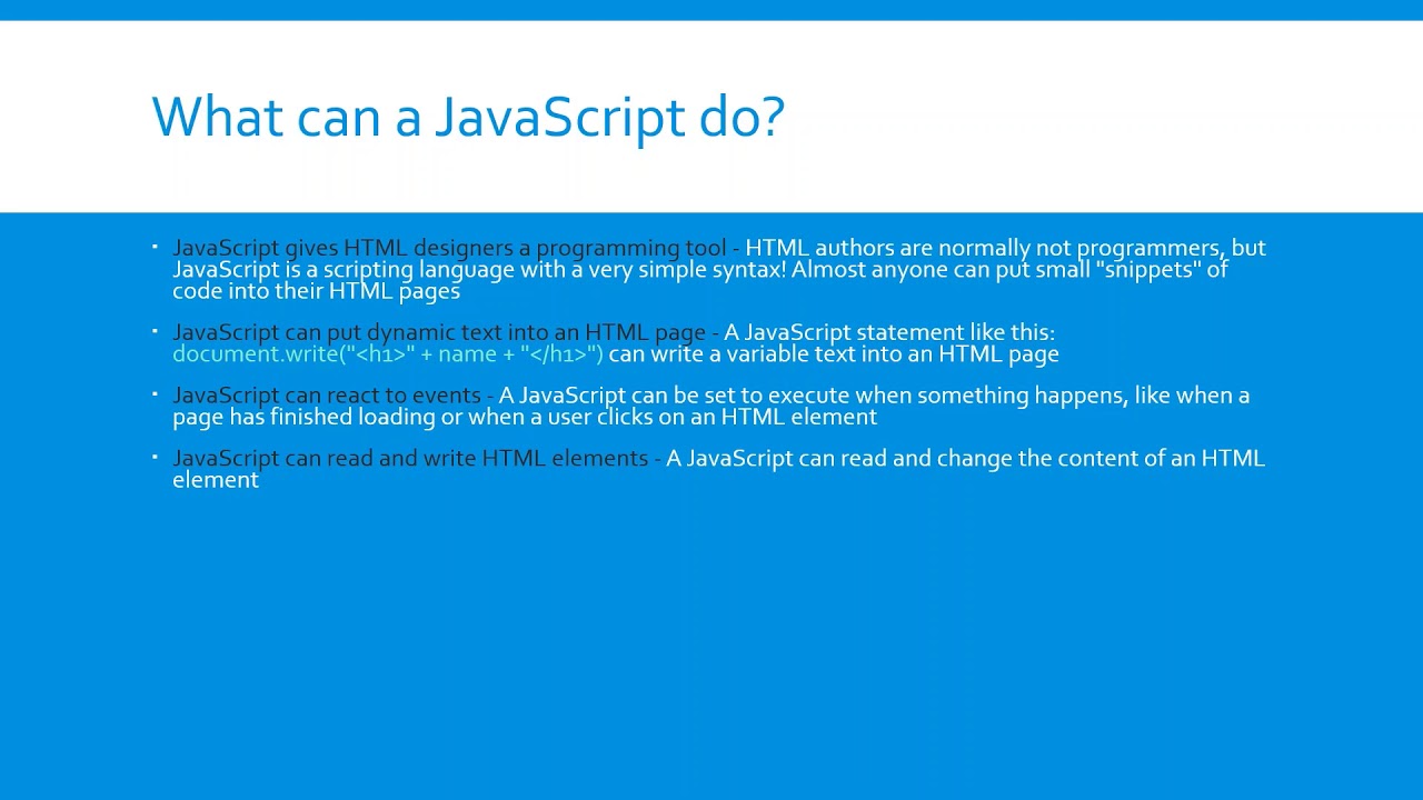 Introduction to JavaScript - YouTube