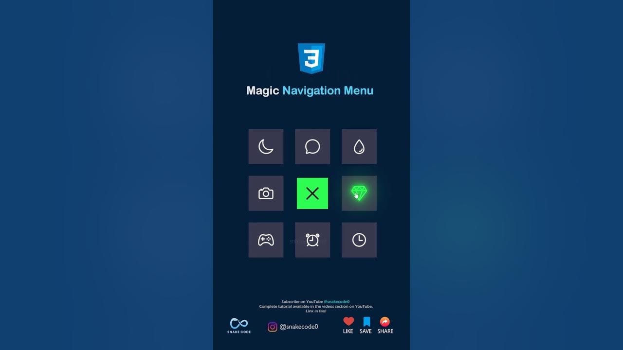 Magic Navigation Menu | Smooth & Stylish" #coding #cssanimation # ...