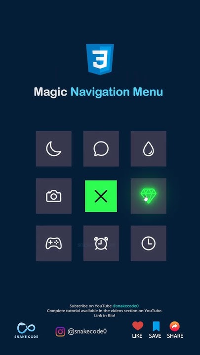 Magic Navigation Menu | Smooth & Stylish" #coding #cssanimation # ...