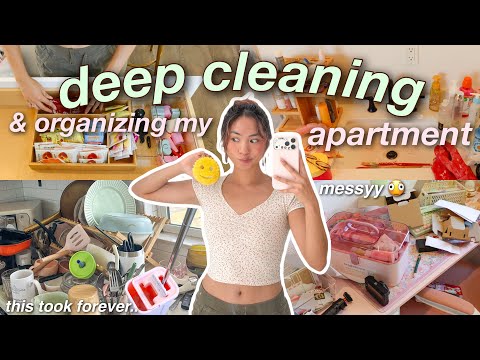 EXTREME APARTMENT DEEP CLEAN! lots of organizing + decluttering (motivation to clean ur MESSY space)