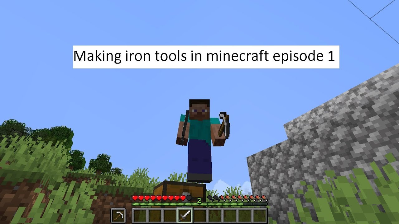 making iron tools in minecraft 1st episode - YouTube