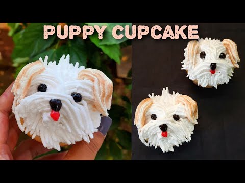 How to make Puppy Cupcake | Dog Cupcake Tutorial | Cupcake Decorating ...