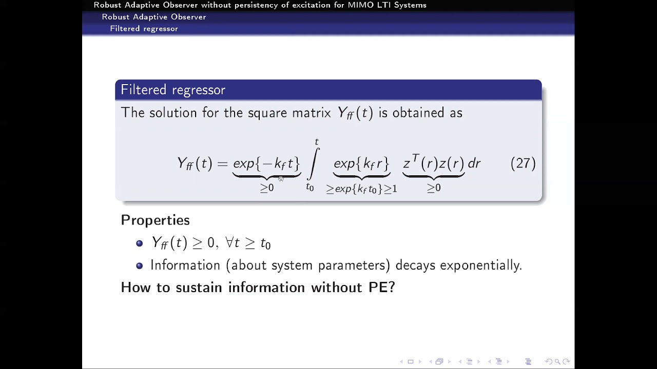 Robust Adaptive Observer - YouTube