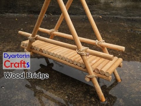 Diy mini wood bridge - YouTube