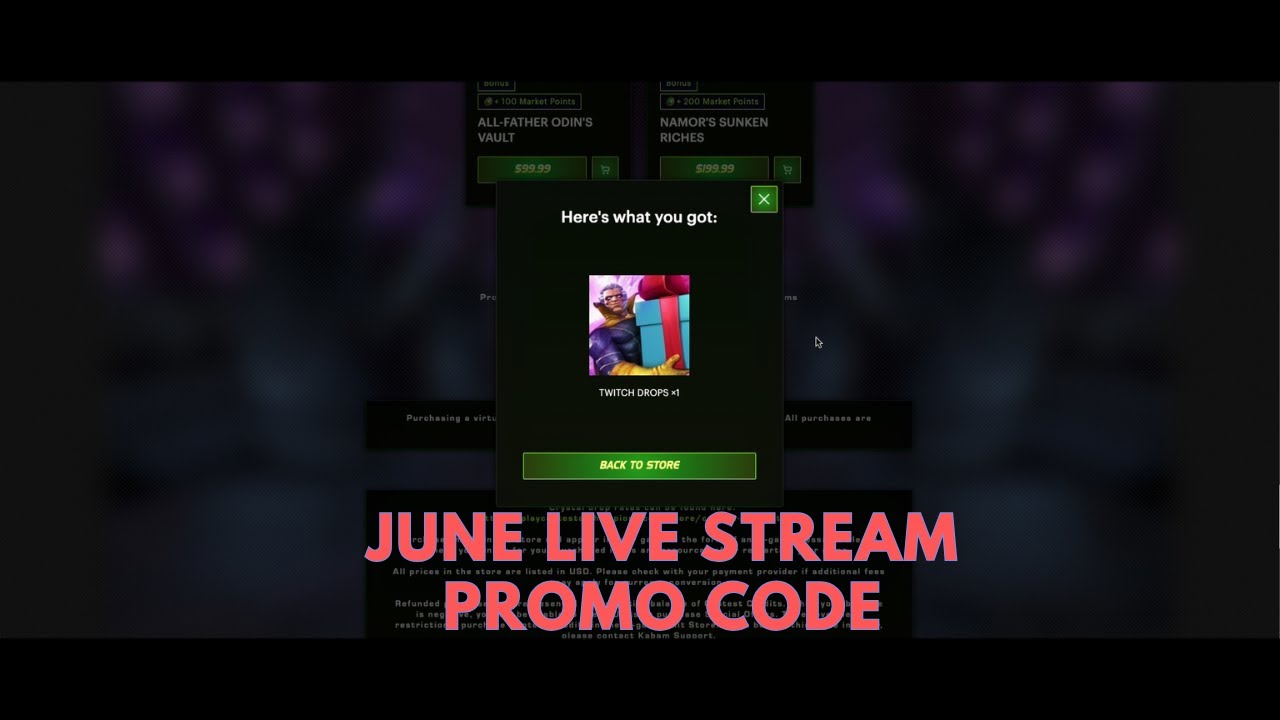 New Live Stream June Promo Code | Marvel Contest of Champions #mcoc ...