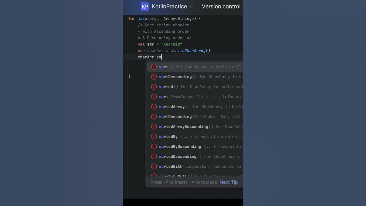 Ascending And Descending Order In Kotlin Sort In Kotlin Shorts Beginners Kotlin Android