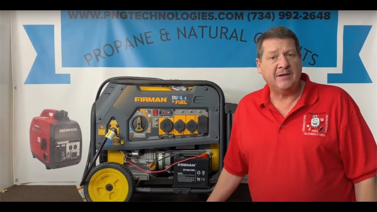 Firman Duel Fuel7500 watt Generator - Conversion video from gas to ...