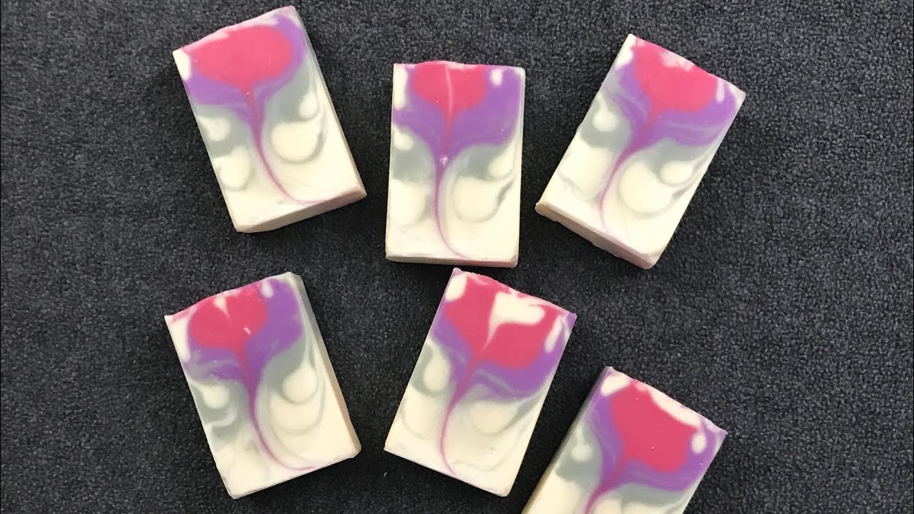 How To Make Secret Feather Swirl Soap - YouTube