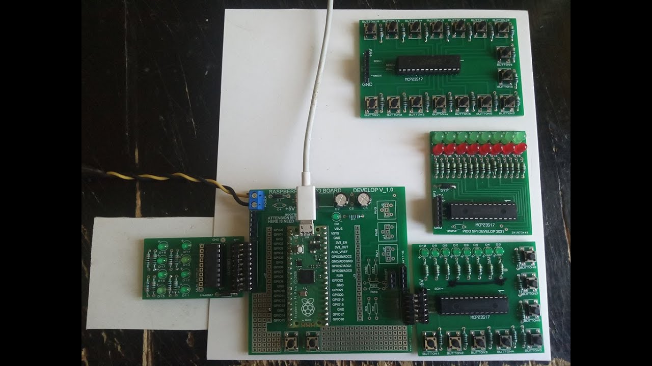 RASPBERRY PICO expander inputs MCP23S17 SPI PCB BOARD WORKS COOL ...