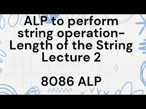 8086 ALP to perform string operation | L2 : Length of String - YouTube