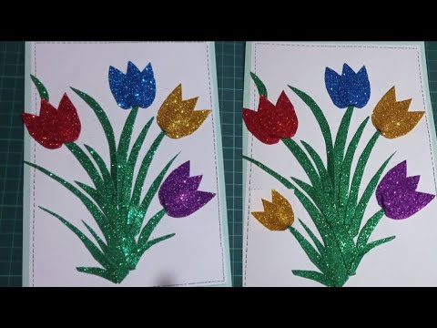 Handmade card || Glitter foam card making idea@craftyfunda6979 - YouTube