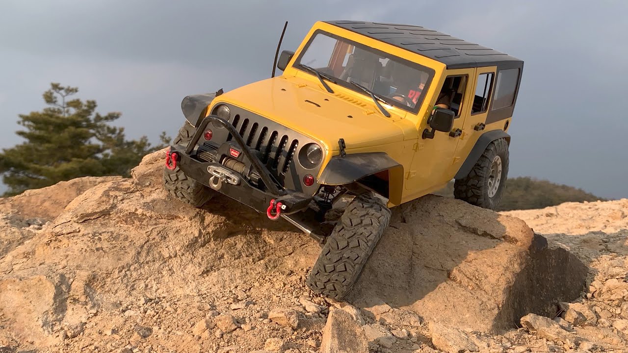 Cheap Jeep Wrangler Rubicon Hard Body + Gmade GS02F Chassis Test Run ...