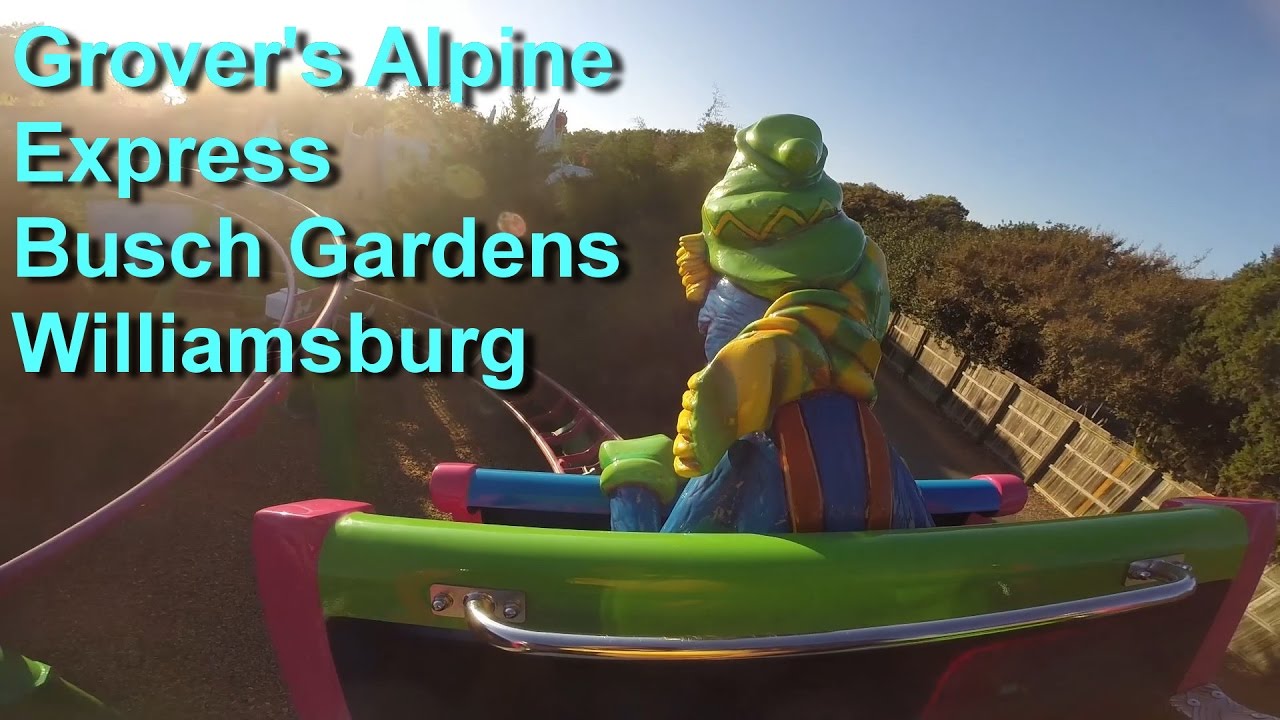 Grover's Alpine Express Roller Coaster On Ride Front Seat HD POV Busch ...