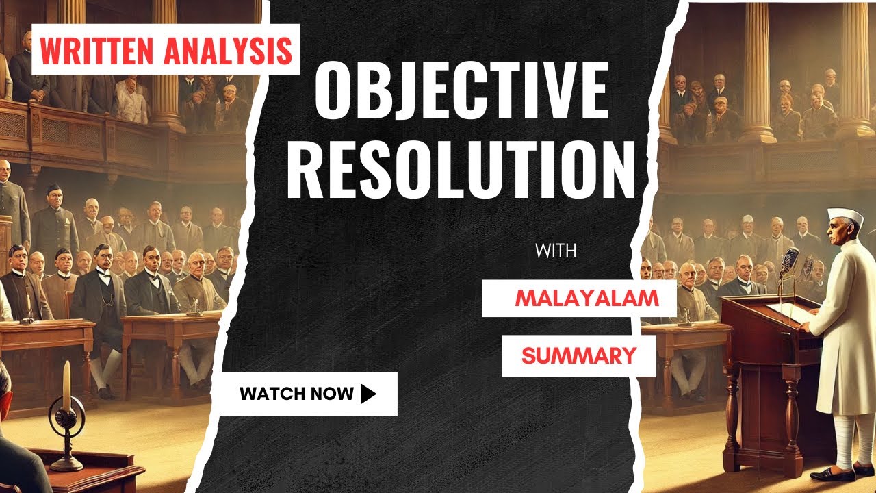 Objective Resolution | Jawaharlal Nehru | Malayalam Summary and ...