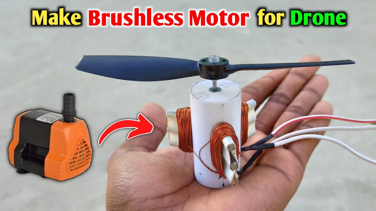 कूलर के खराब Water Pump से बनाएं उड़ने वाला Brushless motor | How to ...