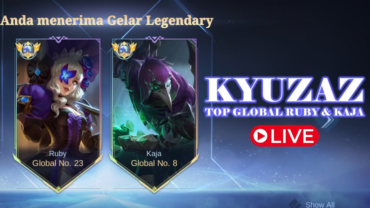 LIVE TOP GLOBAL KAJA & RUBY RANK IMMORTAL EX 500* !! - YouTube