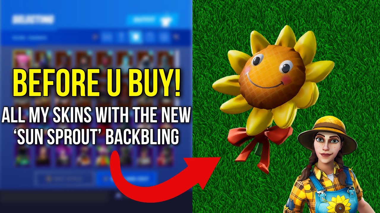 *NEW* FORTNITE SUNFLOWER SKIN! ALL MY SKINS WITH THE SUN SPROUT ...