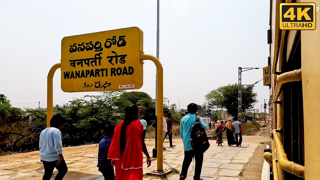 WPR, Wanaparti Road Railway Station From Train Video in 4K Ultra HD ...