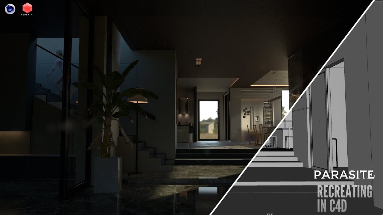 Recreating "PARASITE" interior shot in Cinema4D. - YouTube