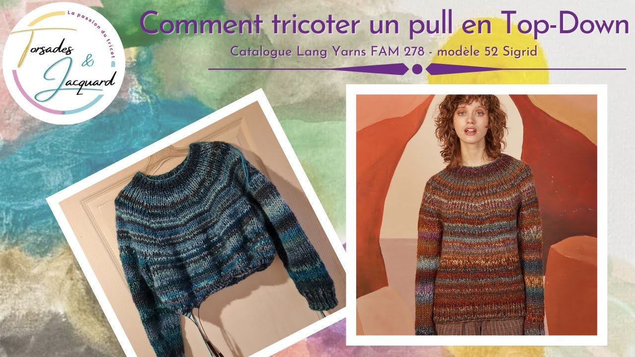 Comment tricoter un Pull en Top-Down ? - YouTube