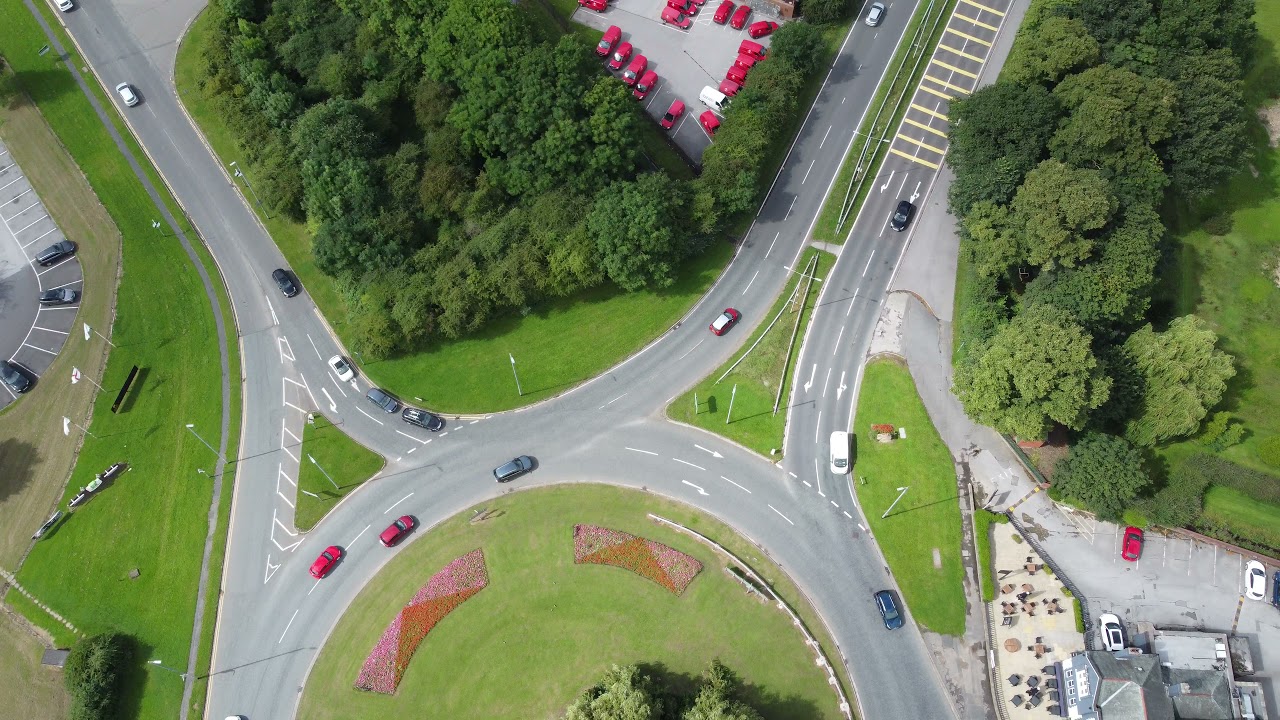 Drone over Garforth Old George Roundabout - YouTube