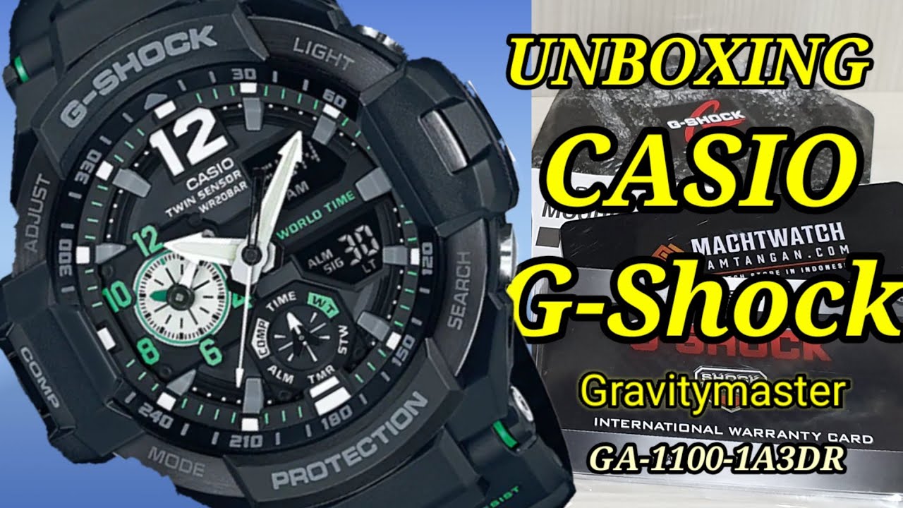 UNBOXING PILOT WATCH - CASIO G-SHOCK GRAVITYMASTER GA-1100-1ADR - YouTube