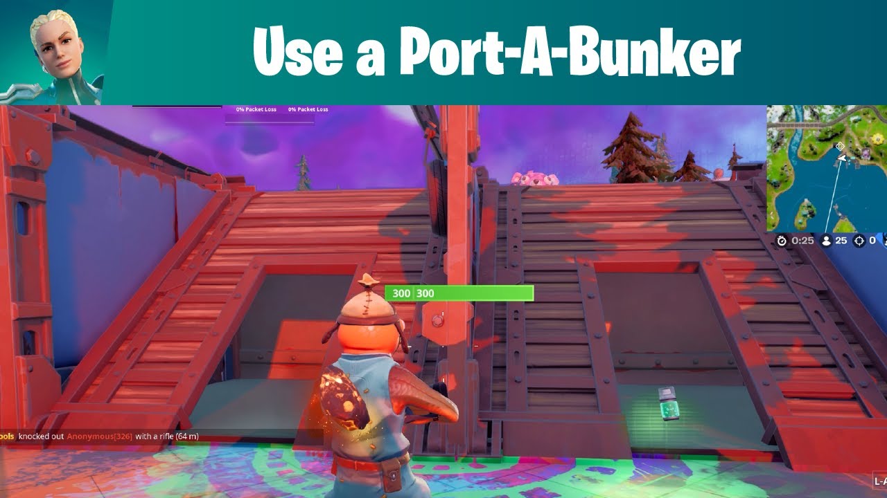 Fortnite วิธีทำ Use a Port A Bunker in different matches Week 4 - YouTube