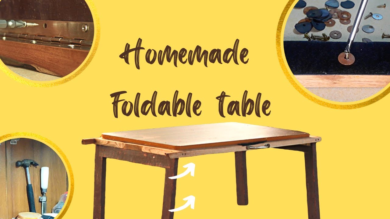 I made a foldable laptop table from scrap wood in my living room - YouTube