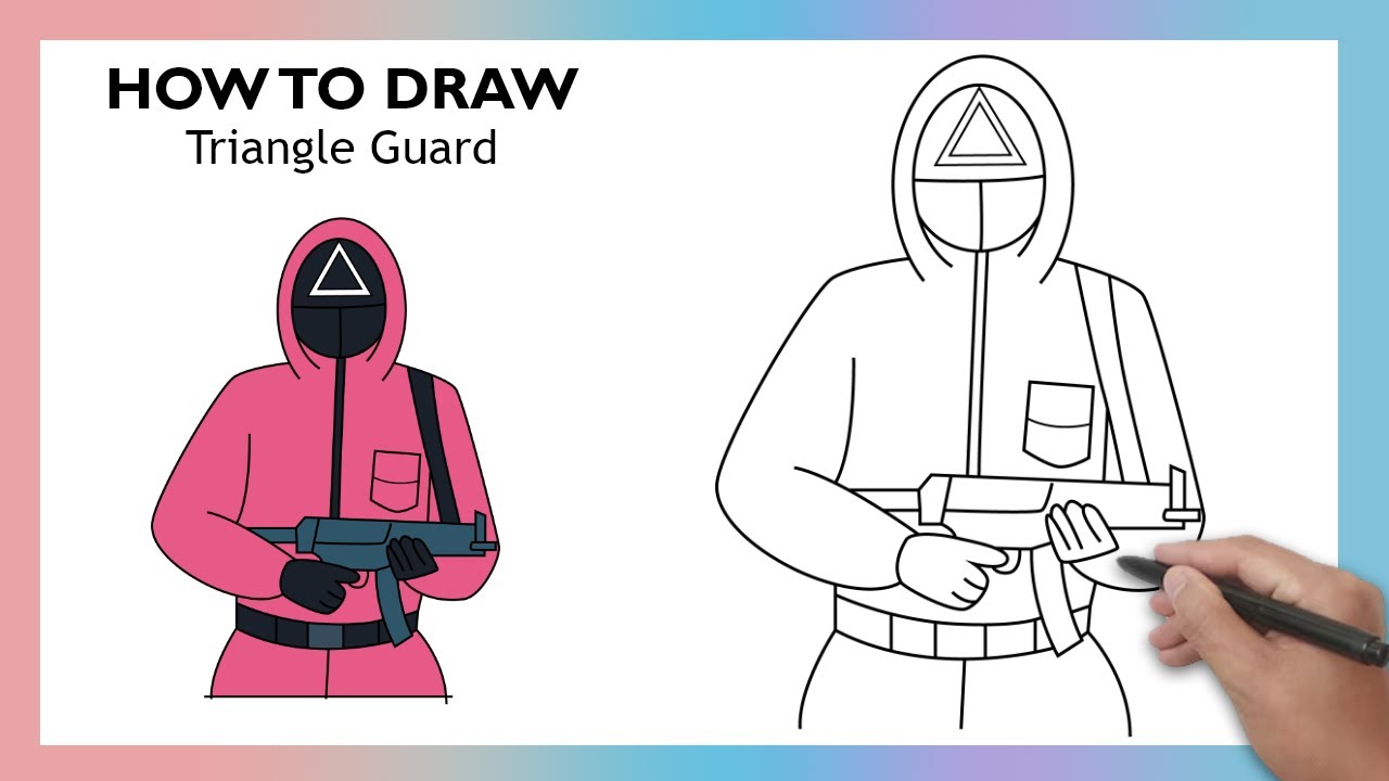 How to Draw Triangle Guard from Squid Game - YouTube