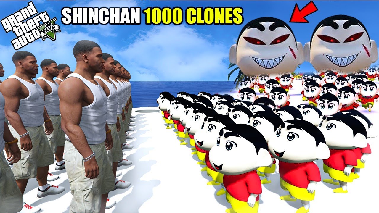 GTA 5 : 1000 Franklin vs Shinchan Fights in GTA 5 | Pinchan and Chop ...