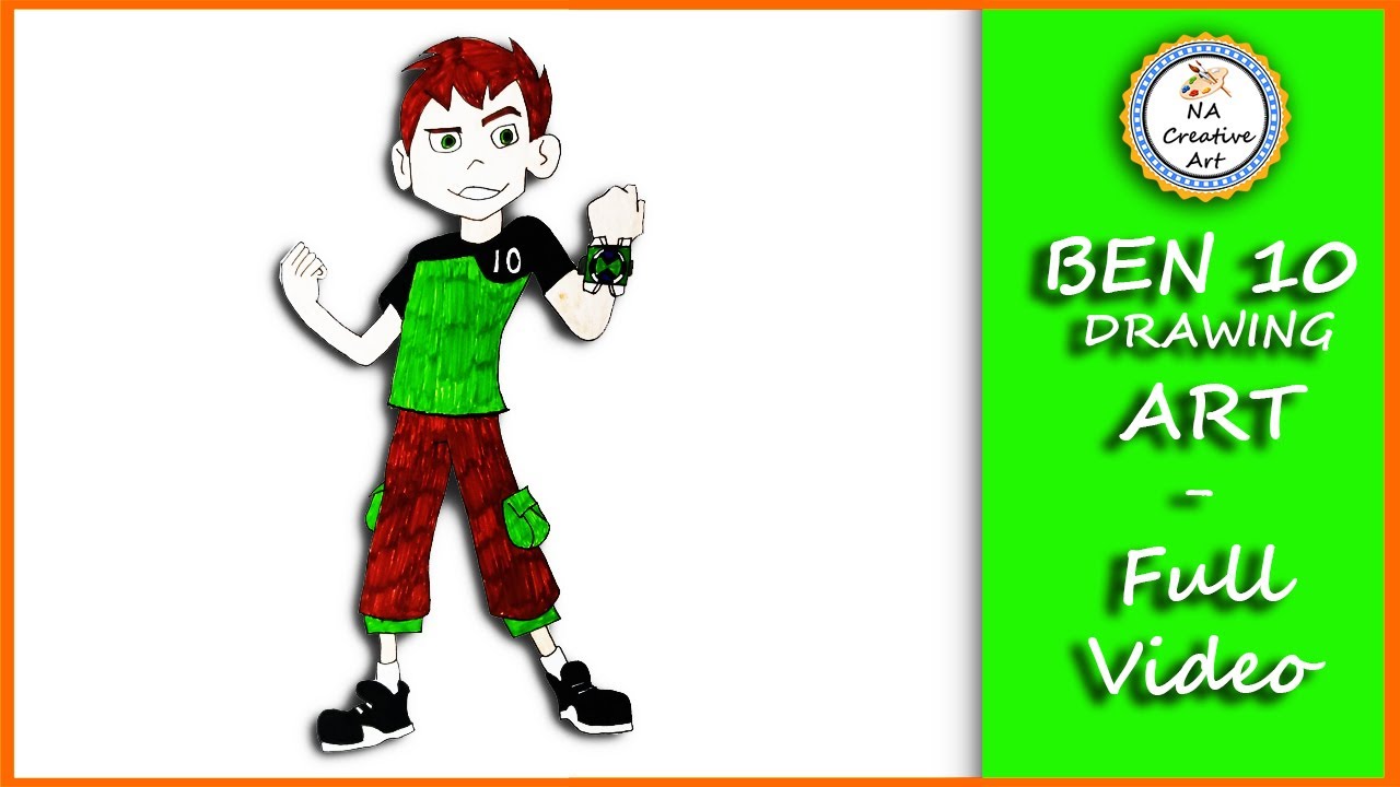 How To Sketch and Draw Ben 10| Ben 10 Art | Handmade Art | NA Creative ...