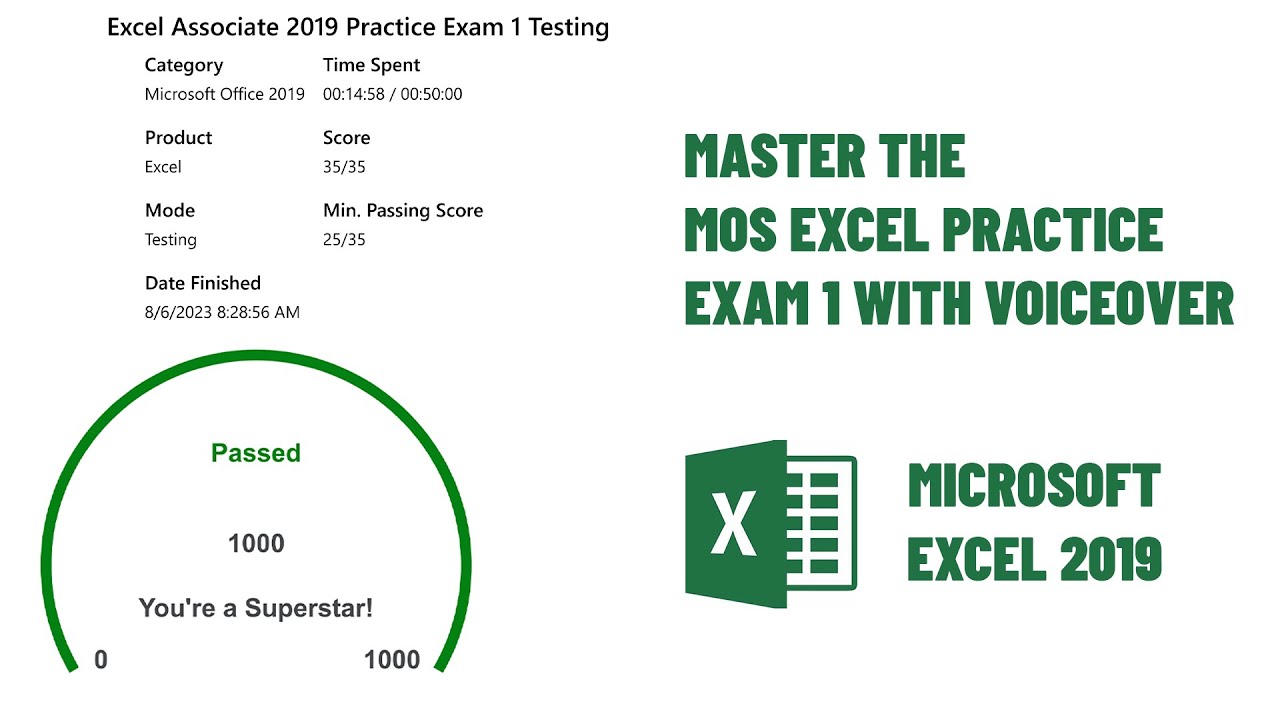 Master The MOS Excel Practice Exam 1 With Voiceover GMetrix Practice
