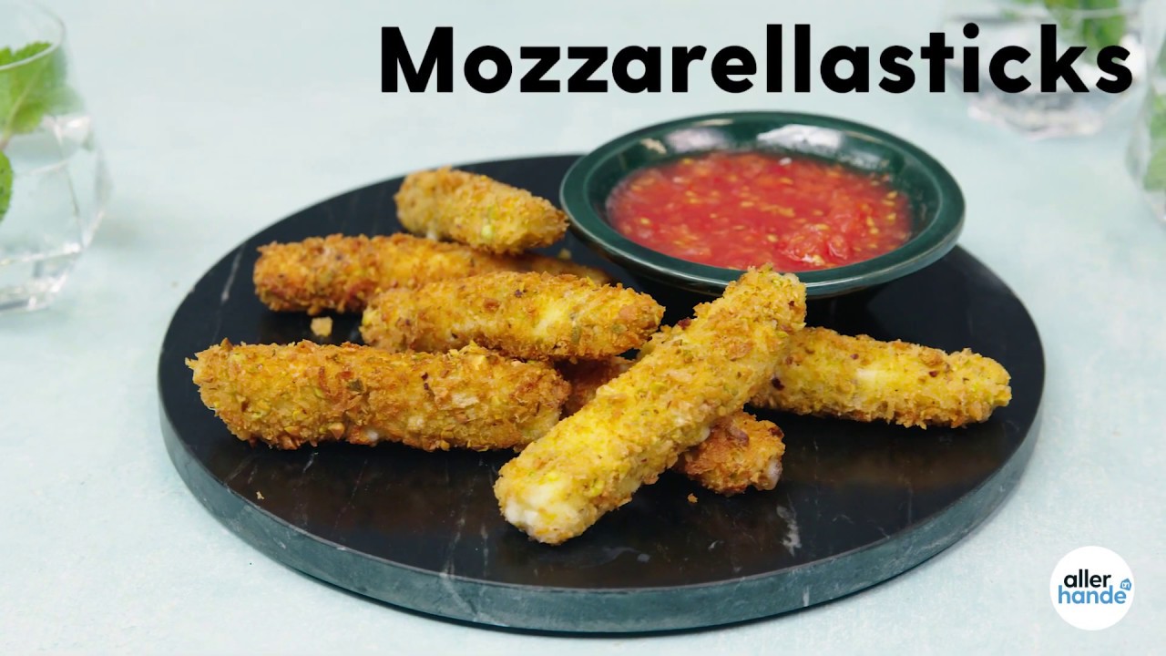 Mozzarella sticks met pistache en tomatendip - Allerhande - YouTube