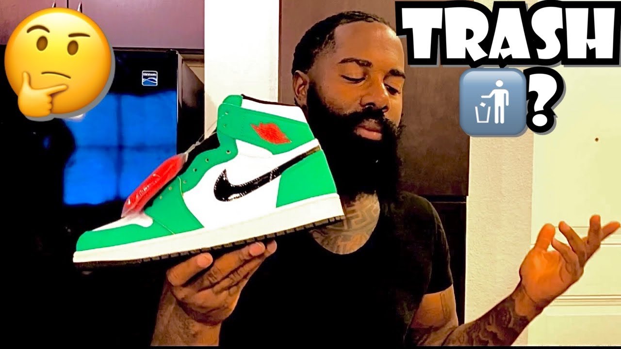 THESE ARE TRASH 🗑 🙁 UNBOXING THE LUCKY 🍀 GREEN AIR JORDAN 1’S HONEST ...