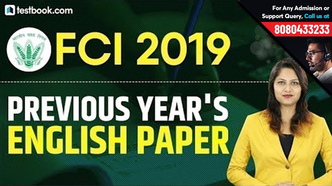 English Questions from FCI Previous Year Papers | FCI Recruitment 2019 ...