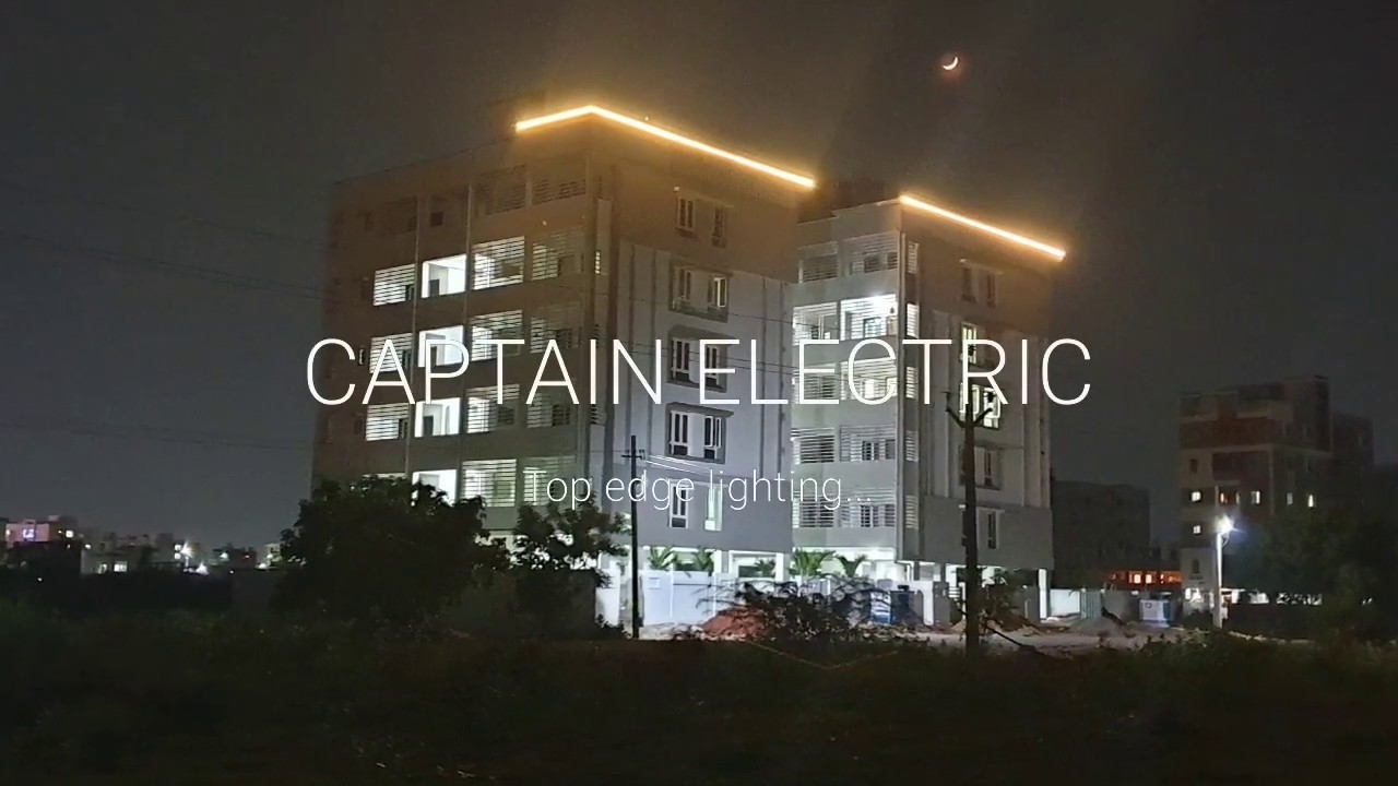 Building elevation lighting Profile lighting (Top Edge lighting) - YouTube