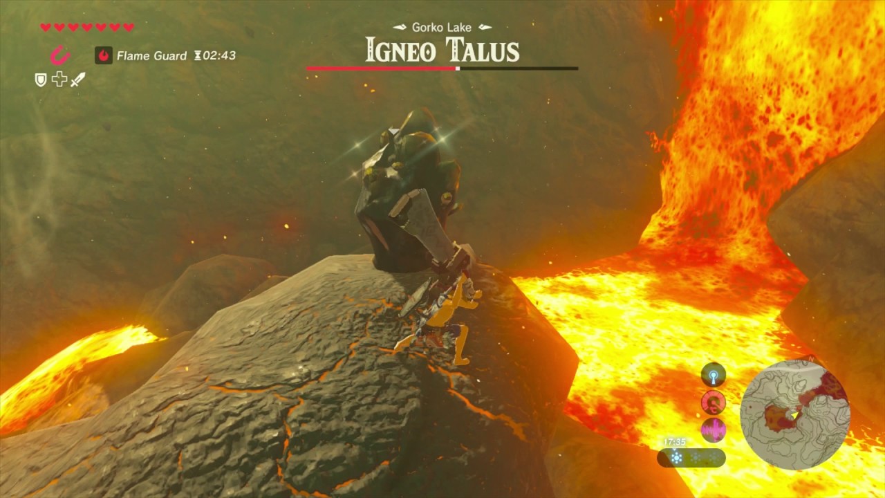 Zelda Breath of the Wild - Igneo Talus Battle! - YouTube