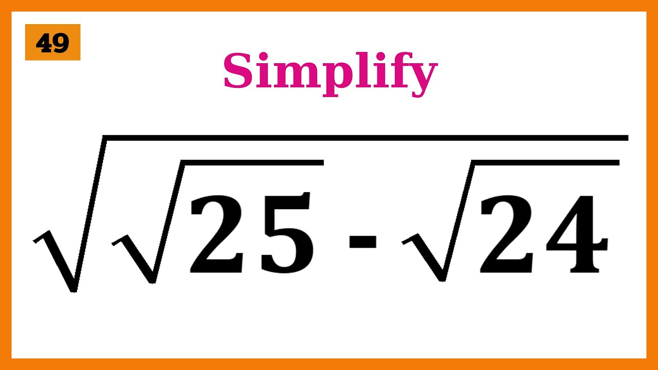A Nice Radicals Question | Simplify - YouTube