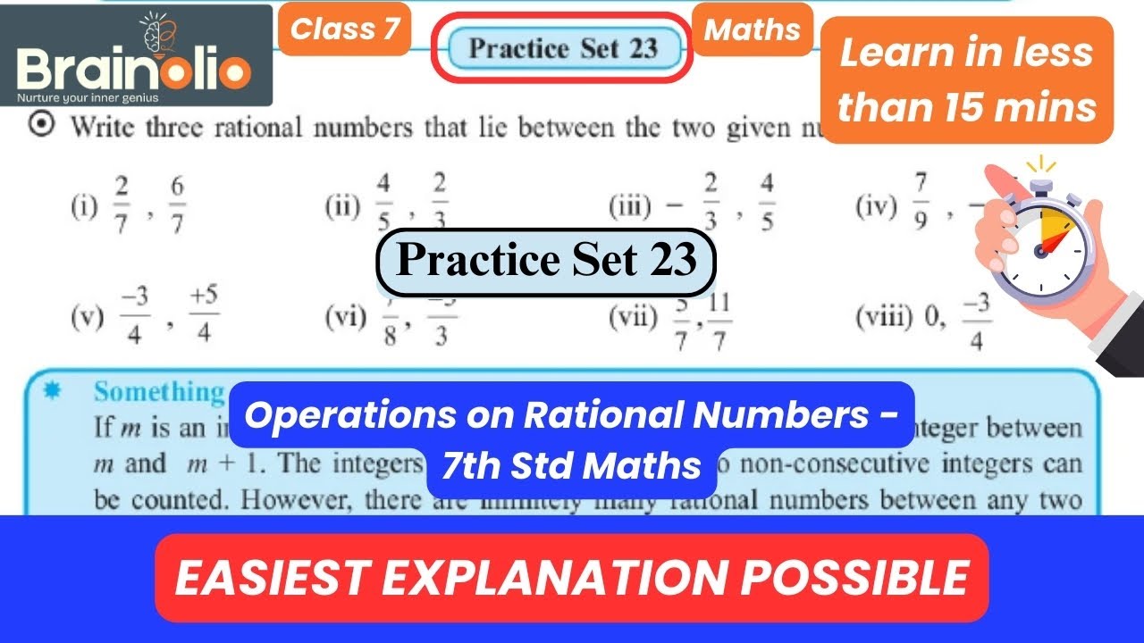 Operations on Rational Numbers | Class 7 Math | Chapter 5 | Practice ...