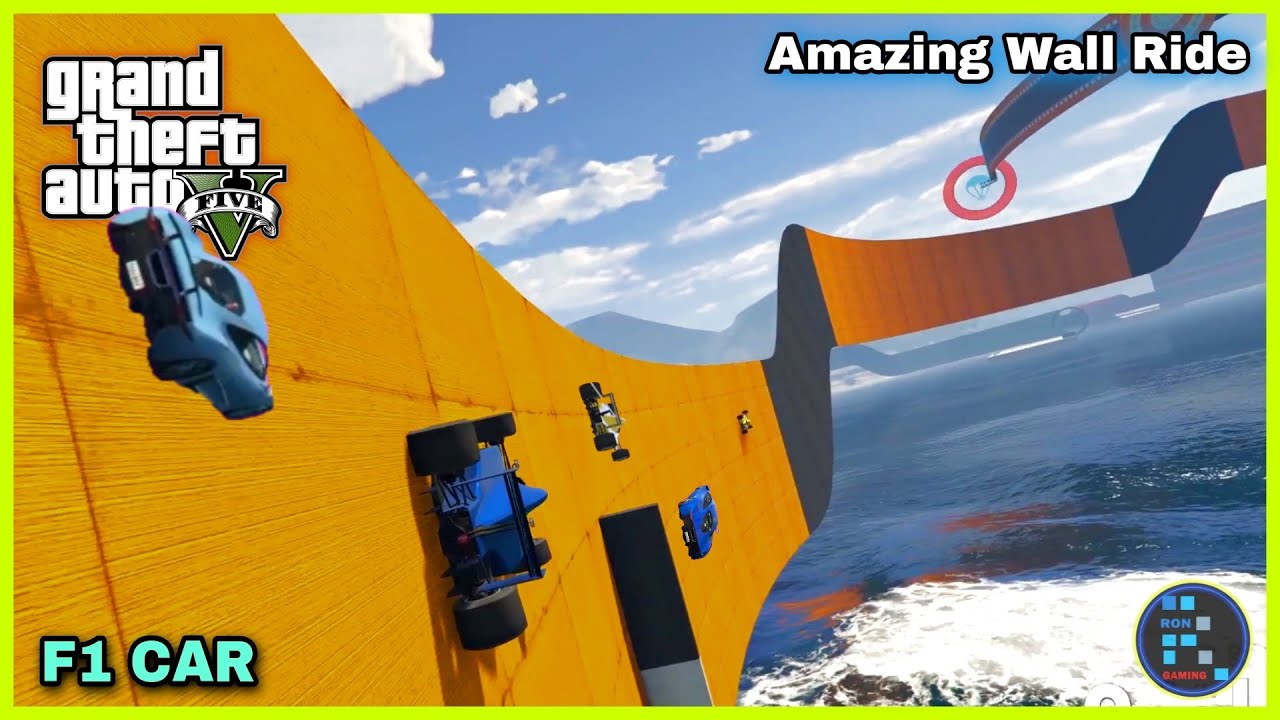 GTA V | F1 CAR Wall Rider Fun Parkour With RON - YouTube