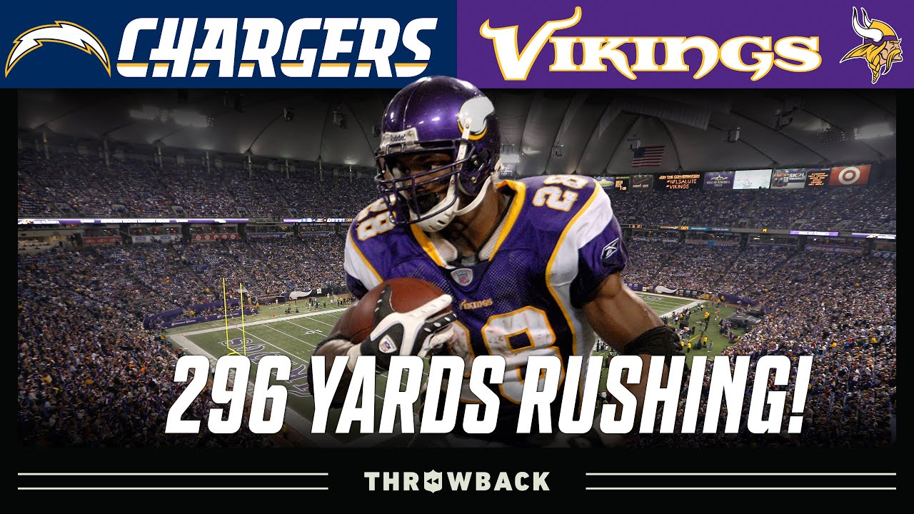 Adrian Peterson Sets the Rushing Record! (Chargers vs. Vikings, 2007 ...