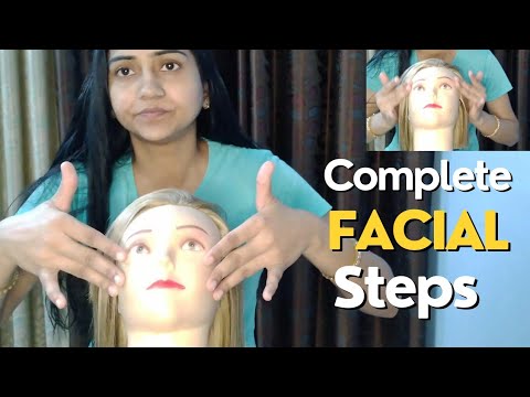 Facial steps कैसे करे l Facial technique l Complete Facial steps during ...
