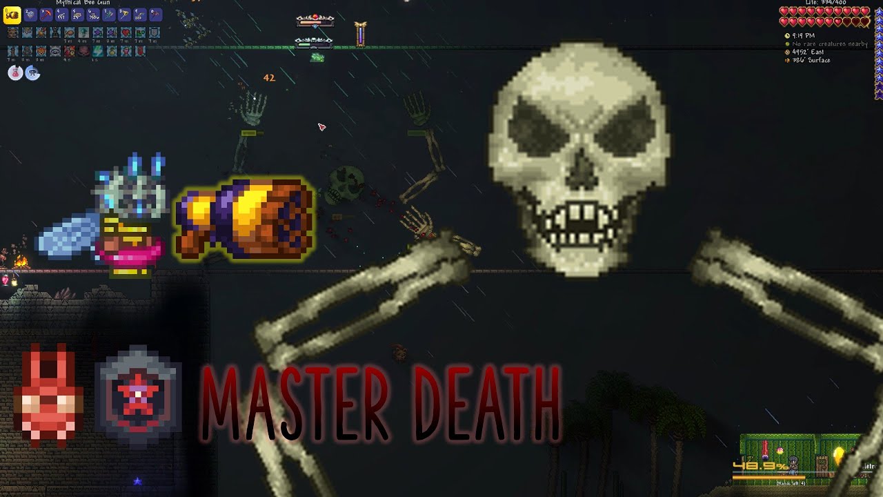 SKELETRON with Bee Gun - Terraria Calamity MASTER DEATH MAGE - YouTube
