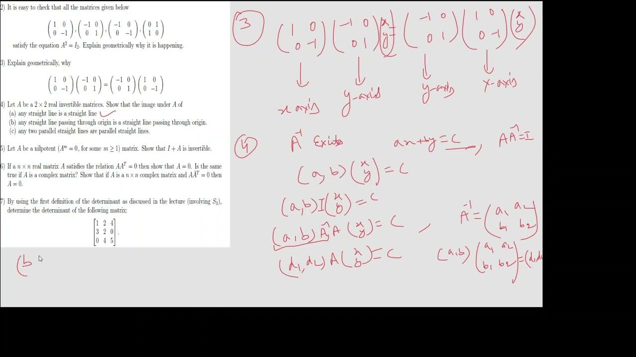 MTH 113-Assignment Solution-1|| Linear Algebra (Solution of Assignments ...