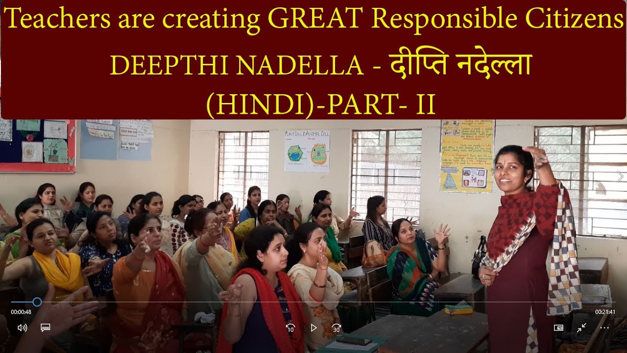Teachers are creating GREAT Responsible Citizens - DEEPTHI NADELLA ...