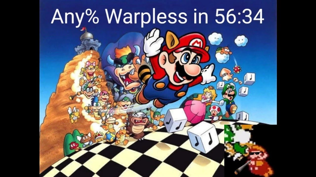 Super Mario Bros. 3 Any% Warpless in 56:34 Old PB! - YouTube